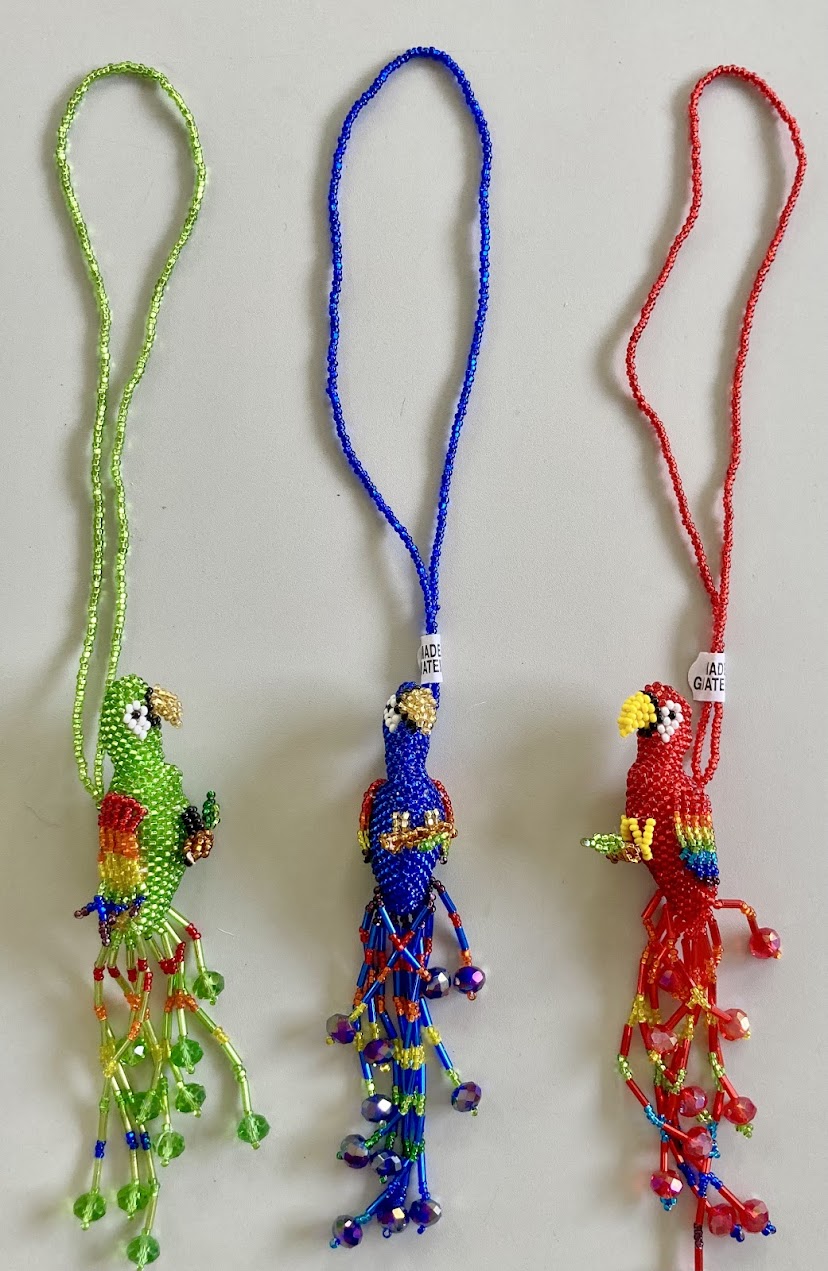 Parrot Rear View Mirror Ornament - Artisan Handcrafted