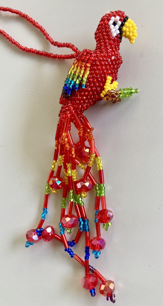 Parrot Rear View Mirror Ornament - Artisan Handcrafted